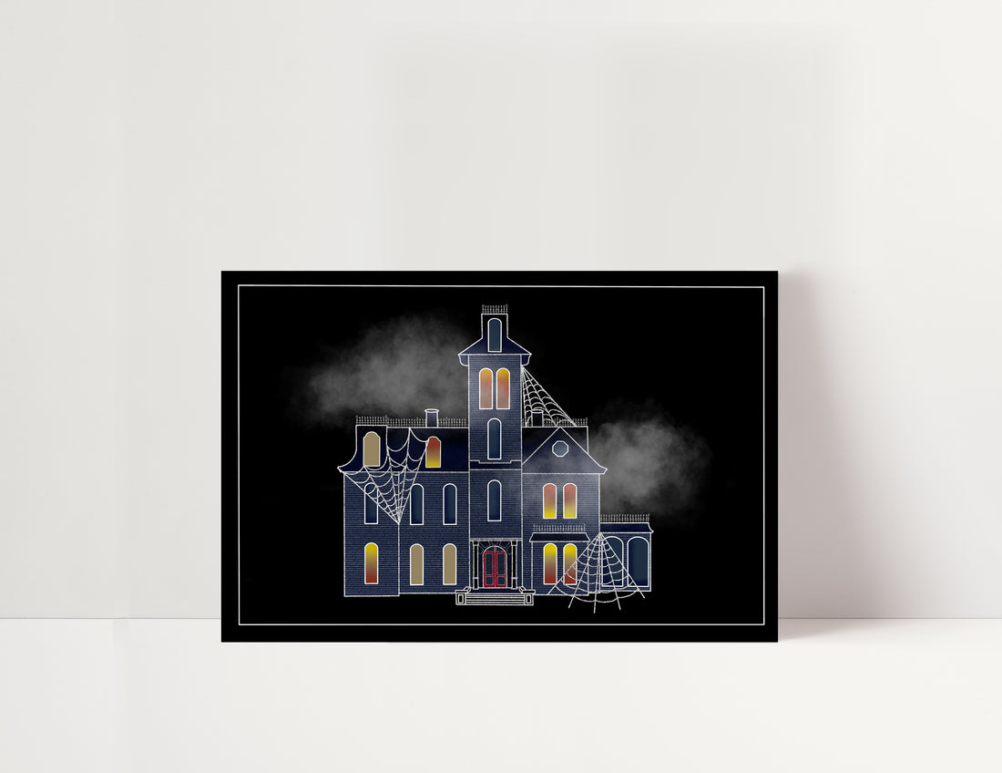 Addams Family House Art Print, Addams Family Print – Honey Bunch Lettering